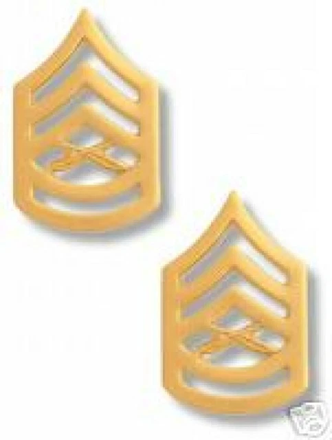 USMC MARINE CORPS Chevron Gysgt Gunnery Sergeant 1 Pair Satin Gold £12. ...