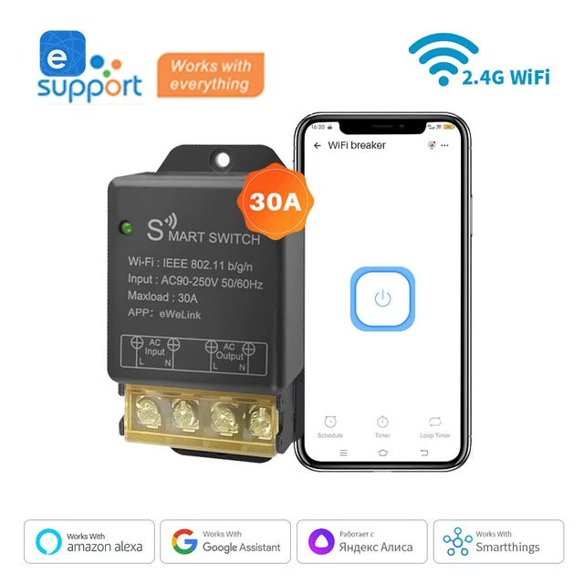 30A EWELINK WIFI DIY Smart Switch Relay Module APP Remote Timer Control ...
