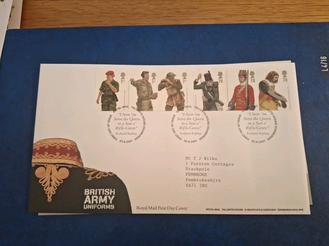 ROYAL MAIL FIRST Day Cover Featuring British Army Uniforms. 2007. With ...