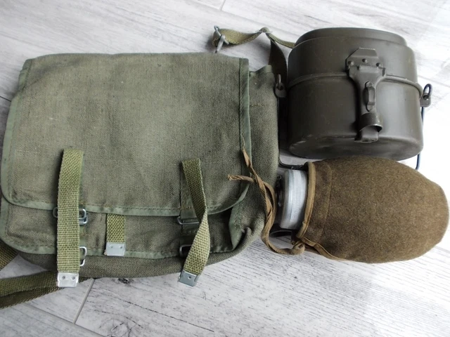 GENUINE POLISH ARMY SET CANTEEN-MESS KIT-CANVAS-Military Surplus-USED ...