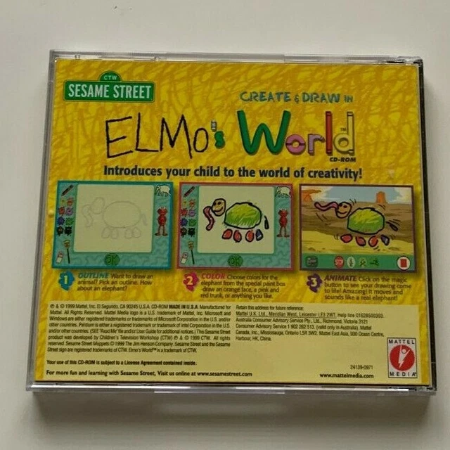 SESAME STREET CREATE and Draw in Elmo's World PC CD ROM Windows Game ...