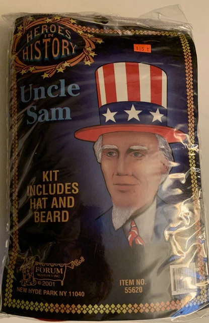 UNCLE SAM 2-PIECE Costume Accessory Kit Tall Hat & Chin Beard New in ...