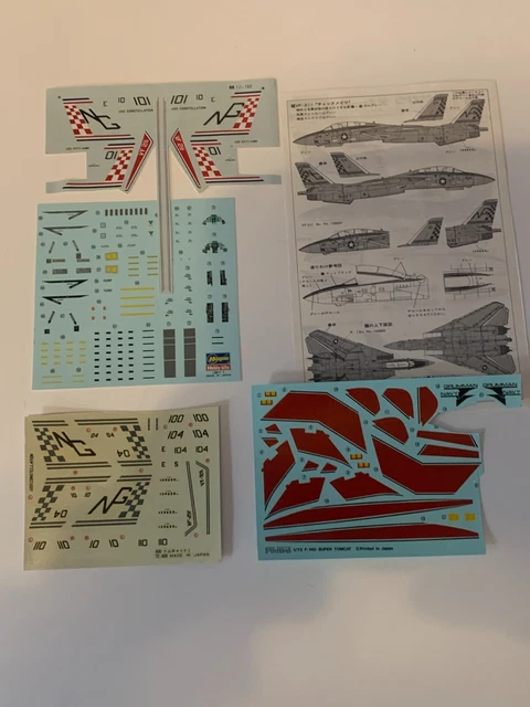 1/72 F-14 TOMCAT - Various Used Decal Sheets - inc VF-211 'Fighting ...