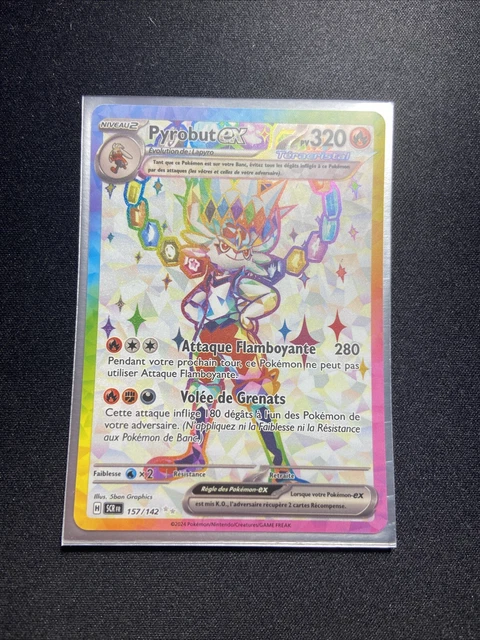 CARTE POKÉMON PYROBUT ex 157/142 EV07 Couronne Stellaire Ultra Rare FR ...