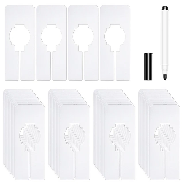 Hanger Tags 8-Pack Wide Blank Closet Dividers - 1.5x Wider Plastic ...