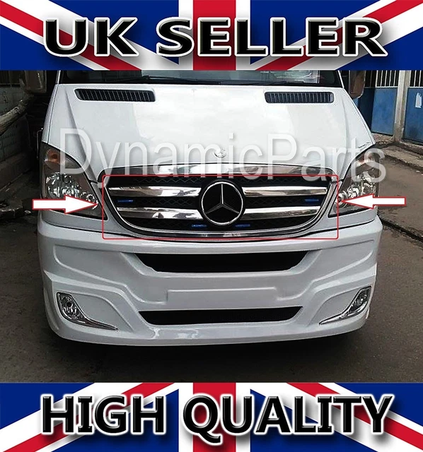 FOR MERCEDES SPRINTER 906 Chrome Front Grill Trim Cover 4Pcs S.steel ...