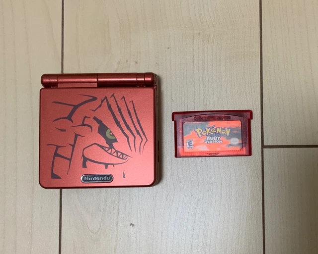 NINTENDO GAME BOY Advance SP Console Groudon Replaced Model & Pokemon ...