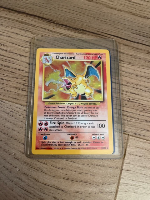 POKÉMON TCG SHADOWLESS Charizard Base Set 4/102 Holo Unlimited Holo ...