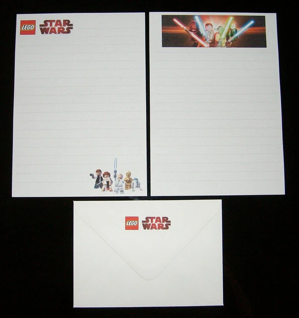LEGO STAR WARS Boys Letter Writing Paper Stationery Set with Envelopes ...