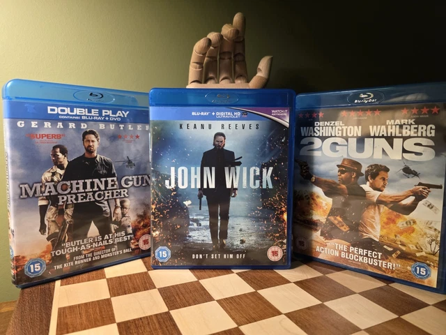 BLU-RAY BUNDLE (X3) - John Wick, Machine Gun Preacher, 2 Guns (Cert 15 ...
