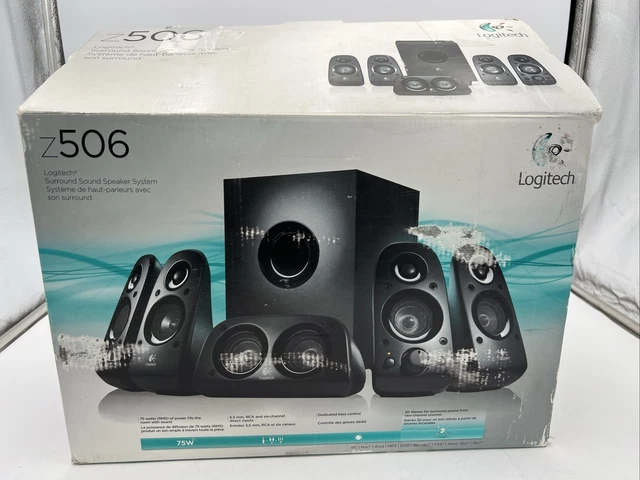 LOGITECH Z506 SURROUND Sound Computer Home Theater Speaker System Black ...