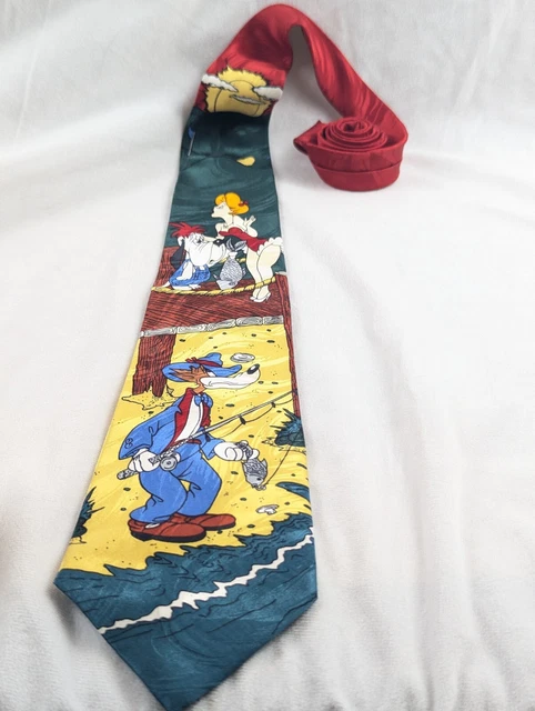 VINTAGE CARTOON CORNER Tom & Jerry Droopy Silk Neck Tie 100% Silk ...