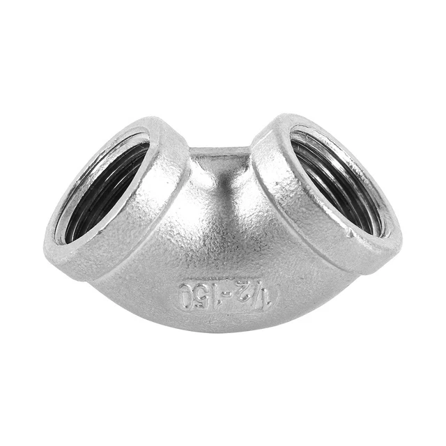 1/2IN ELBOW PIPE Connector 90°Angled Stainless Steel Female Threaded ...
