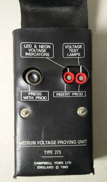 VINTAGE 1983 RETRO Campbell York Ltd Medium Voltage Proving Unit. RARE ...