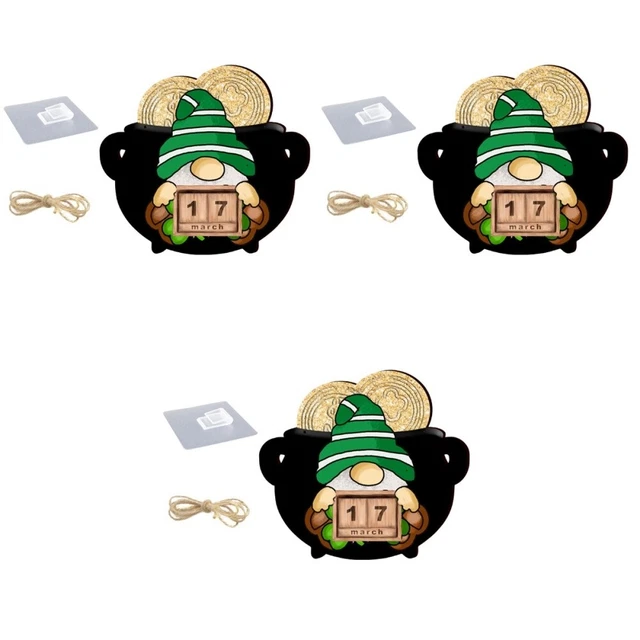 SET OF 3 Basswood Dwarf Gold Coin Listing Lucky Green Hanger £26.29 ...