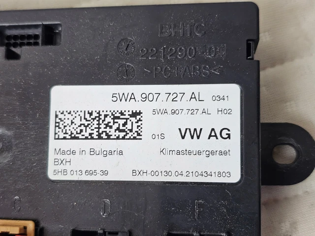 VW SEAT LEON Iv Skoda Audi Air Conditioning Control Module 5Wa907727Al ...