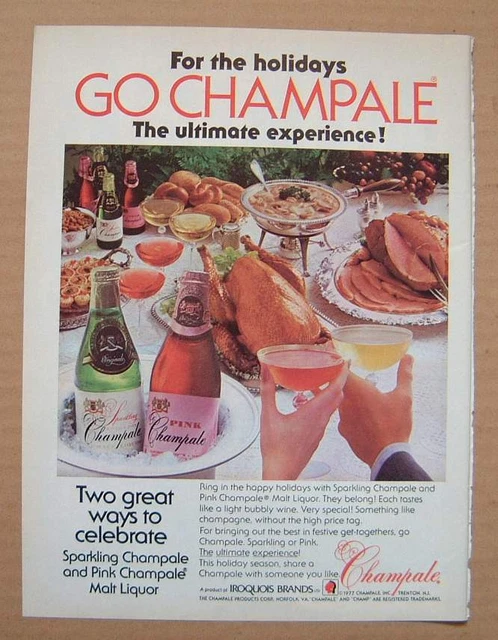 1977 CHAMPALE MALT LIQUOR / Pall Mall Cigarette Color AD $5.40 ...