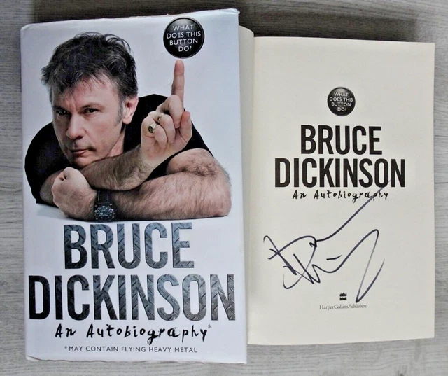 BRUCE DICKINSON SIGNED Book What Does This Button Do? Iron Maiden HB £ ...