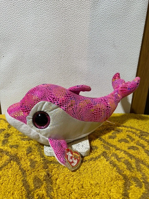 TY BEANIE BABY Boos Sparkles Pink Dolphin With Tags £10.00 - PicClick UK