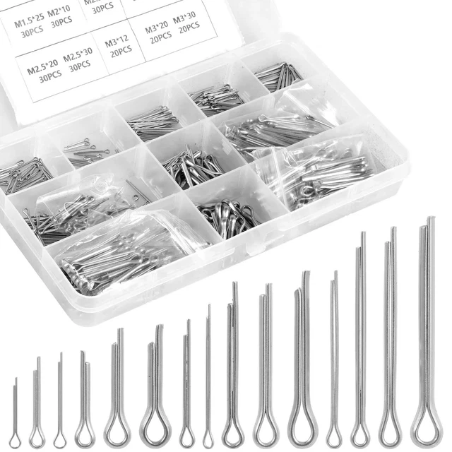 420PCS STAINLESSS STEEL Split-Cotter Pins Assortment Kit Straight ...