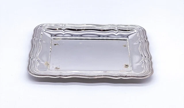 VINTAGE QUIST SERVIERPLATTE Serviertablett aus Metall, versilbert (14,5 ...