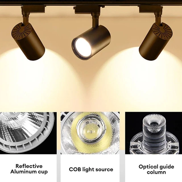 SURFACE MOUNTED LED Track Light Rotated Track Lighting Rail Spotlight ...