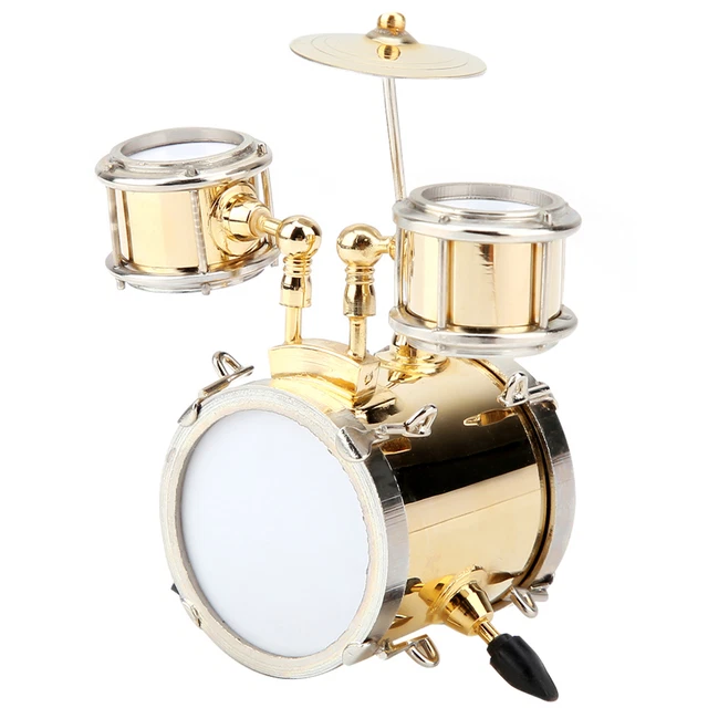 MINIATURE MUSICAL INSTRUMENT Replica Set Ornament Drummer Gift Supply ...