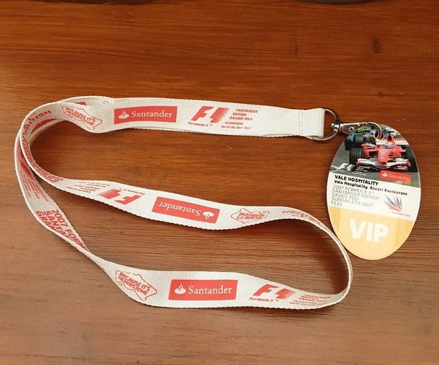 SILVERSTONE FORMULA 1 British Grand Prix Lanyard 2007 F1 With VIP Pass ...