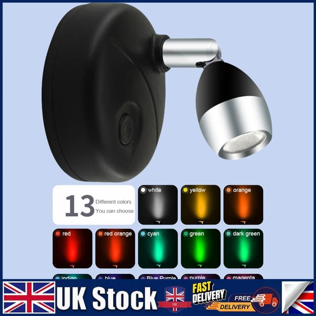 13 COLOURS RGB Wireless Spotlight LED Wall Mounted Light Remote Control ...