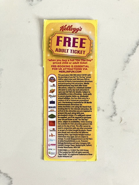 ALTON TOWERS THORPE Park Legoland & Other Merlin Ent’s - Free Adult ...