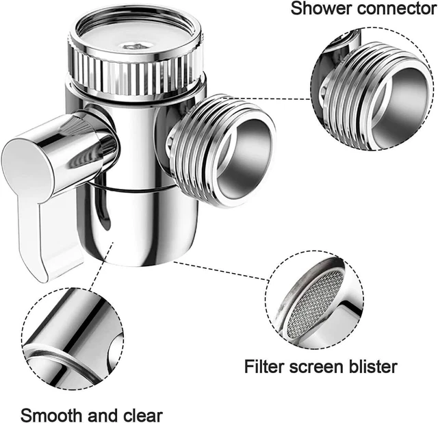 3-WEGE UMSTELLER T-ADAPTER Wasserhahn WC Bad Auslauf Ventil Armatur Intim Dusche EUR 8,13 ...