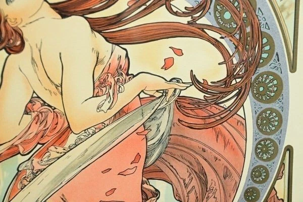 [AUTHENTIC LITHOGRAPH] MUCHA Dance Four Arts Wall Hanging Interior ...