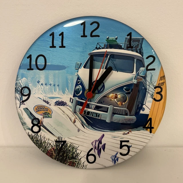VW VOLKSWAGEN CAMPER Campervan Novelty 20cm Clock Official Licensed VW ...