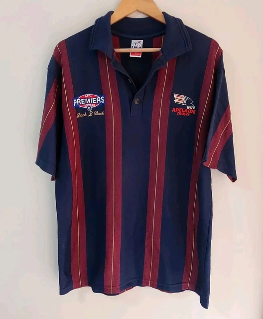 ADELAIDE CROWS AFL Football Vintage 1990s Premiers Polo Shirt $44.95 ...