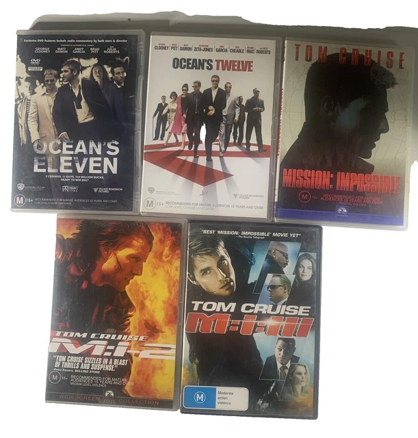 OCEANS ELEVEN AND Twelve Mission Impossible 1 2 3 DVD Bundle $5.95 ...
