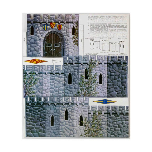 HERITAGE USA FANTASY Mini Cardstock Castle Diorama Bag NM £33.25 ...