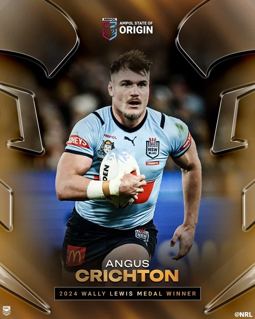 LAMINATED NSW BLUES 2024 State Of Origin Nrl Rugby Champion Player ...