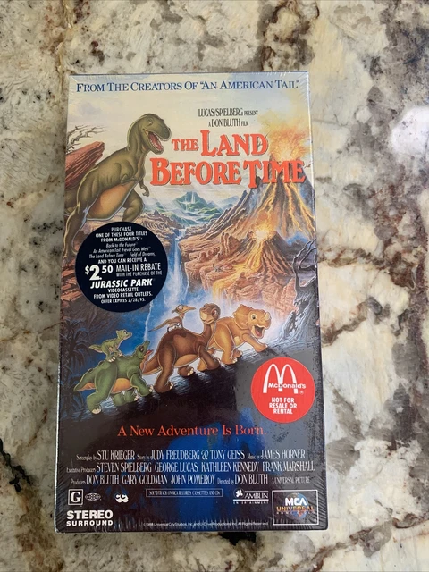 THE LAND BEFORE Time VHS Factory Sealed McDonald's Sticker Jurassic ...