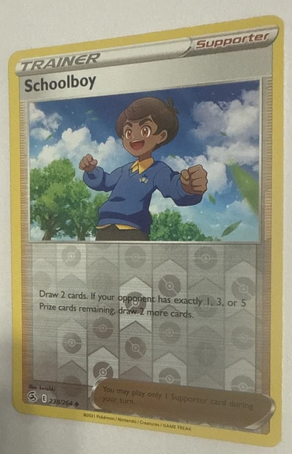 SCHOOLBOY TRAINER🏆REVERSE HOLO 238/264 Fusion Strike Pokemon Card🏆 £3. ...