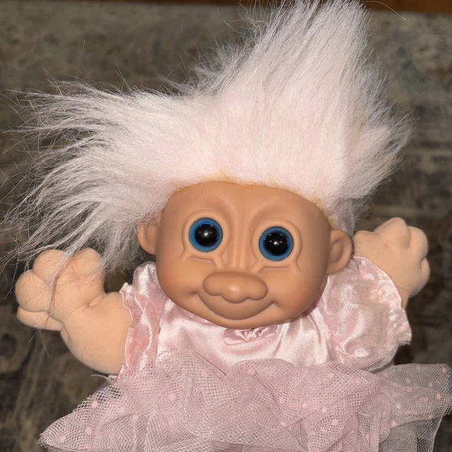 RUSS TROLL DOLL Ballerina 12 inch Soft Body Pink Hair Blue Eyes Vintage ...