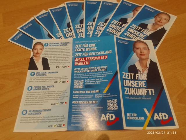 AFD 10 STÜCK AFD Flyer alice weidel neu!!! EUR 1,00 - PicClick DE