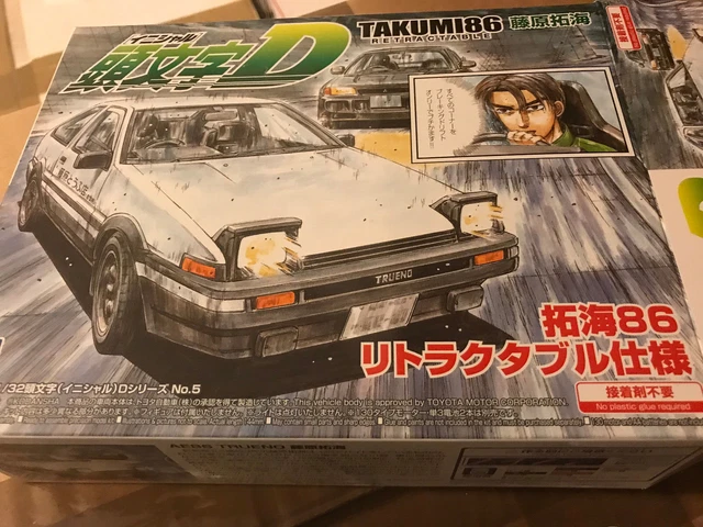 AOSHIMA 00900 INITIAL D D05 Takumi Fujiwara Trueno 86 lts.up 1/32 Model ...