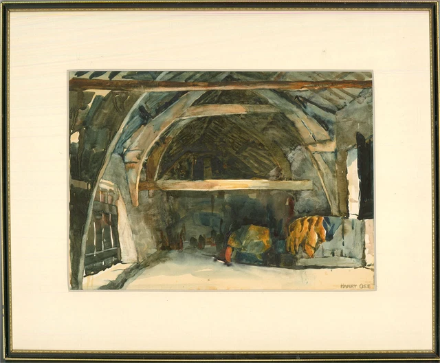 HARRY GEE - Signed Mid 20th Century Watercolour, Tythe Barn £106.00 ...