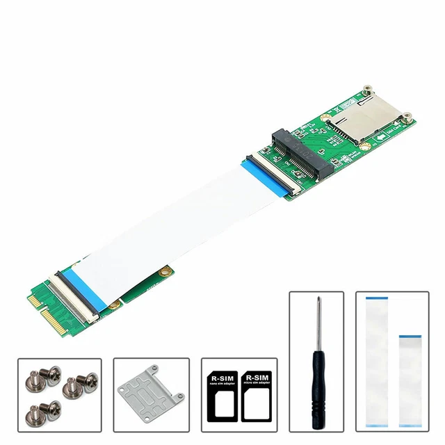 MINI PCI-E MSATA Flexible Extender cable With SIM card Slot $17.59 ...