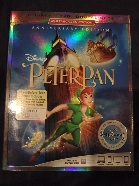 DISNEY PETER PAN Signature Collection Anniversary Blu-ray DVD Digital ...