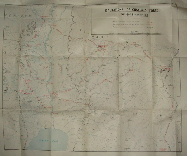 ISRAEL ARMY MAP Palestine Military WWI Turkish British Army Military ...