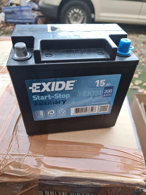 EXIDE EK151 AGM 12V 15AH 200A Auxiliary Battery JAGUAR LAND ROVER CX23 ...