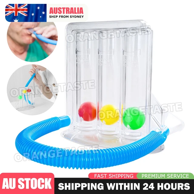 3 BALL SPIROMETER Trainer Reusable Breathing Lung Exerciser Therapy ...