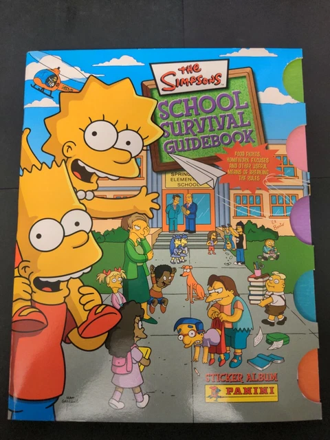 PANINI THE SIMPSONS School Survival Guidebook Sticker Album & 10 ...