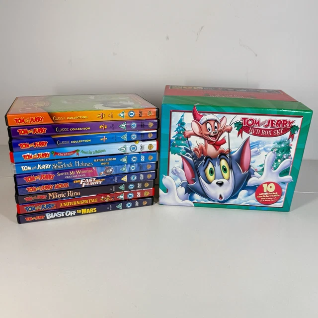 TOM & JERRY Big Box DVD 10 Disc Set Warner Bros 2010 Cartoon 15 Hours ...
